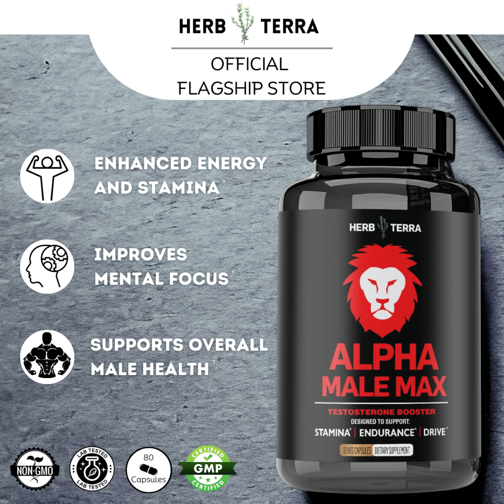 Alpha Male Max | Men’s Testosterone Booster & Vitality | 80 Capsules ...