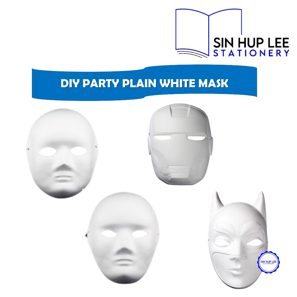 Art Mask/DIY White Mask White Plain Paper Pulp Blank Hand Painted Mask ...