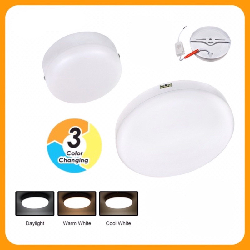 LED 3 Colours Surface Downlight 18W 24W 36W 48W Round White Frame ...