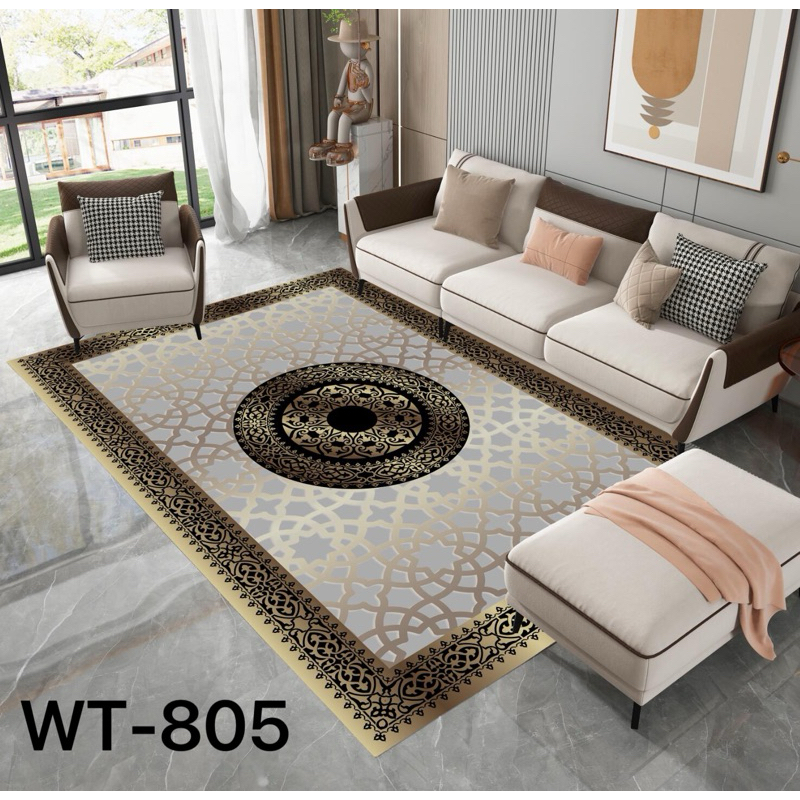 L 180cm x 130cm Karpet Gulung Heritage 5DTebal Crystal Velvet Carpet ...