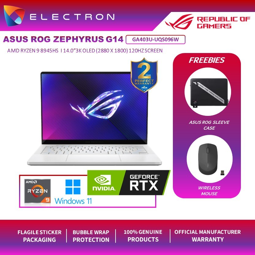 Asus ROG Zephyrus G14 GA403U-UQS096W 14'' 3K 120Hz Gaming Laptop (Ryzen ...