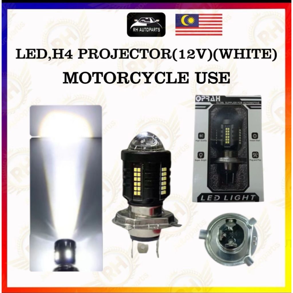 LED H4 Projector led h4 bulb mentol lampu untuk moto motosikal ...