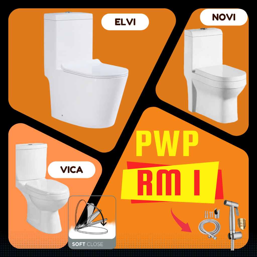 [S-TRAP] One Piece Two Piece Toilet Washdown Water Closet Jamban Duduk ...