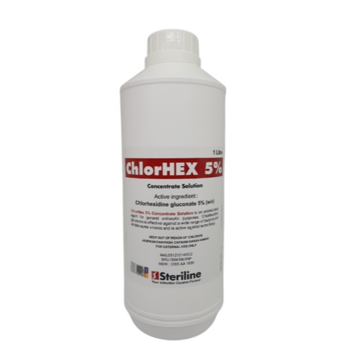 CHLORHEX 5% CONCENTRATE SOLUTION (CHLORHEXIDINE GLUCONATE 5%)1 LITER ...