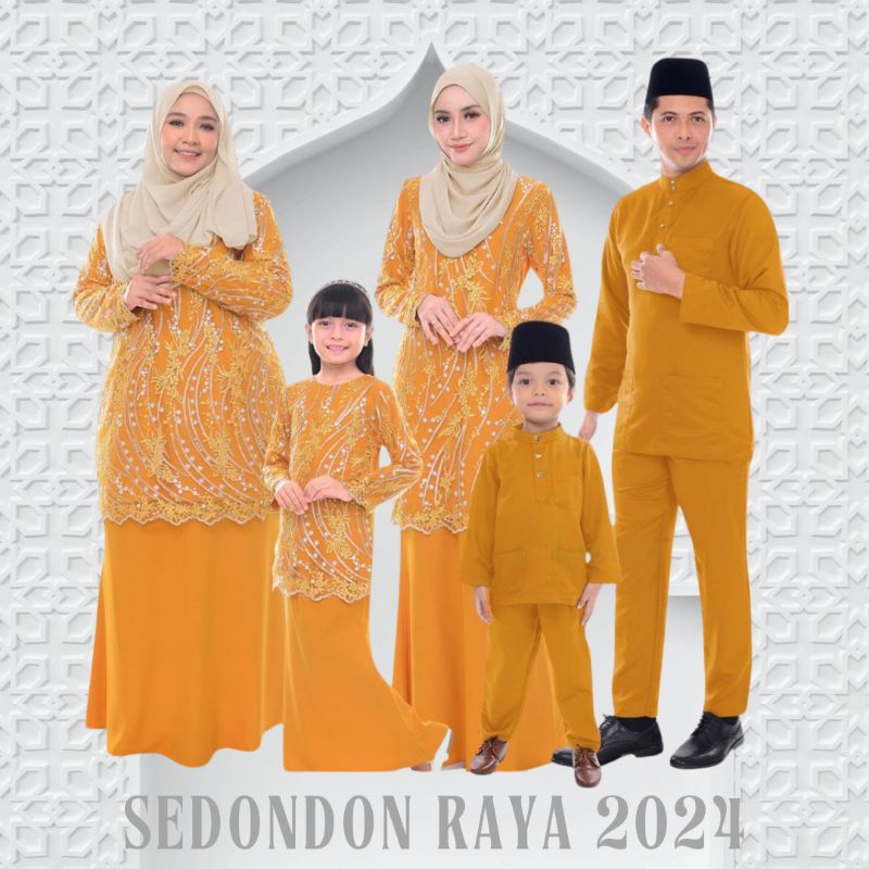 SEDONDON FAMILY MUSTARD GOLD ZUYYIN / BAJU RAYA 2025 | Shopee Malaysia