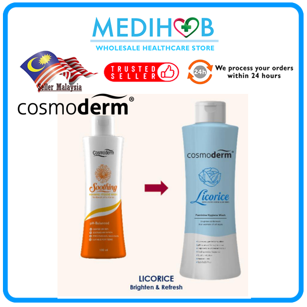 COSMODERM SOOTHING FEMININE HYGIENE WASH 150ML (EXP08/2026) / 375ML ...
