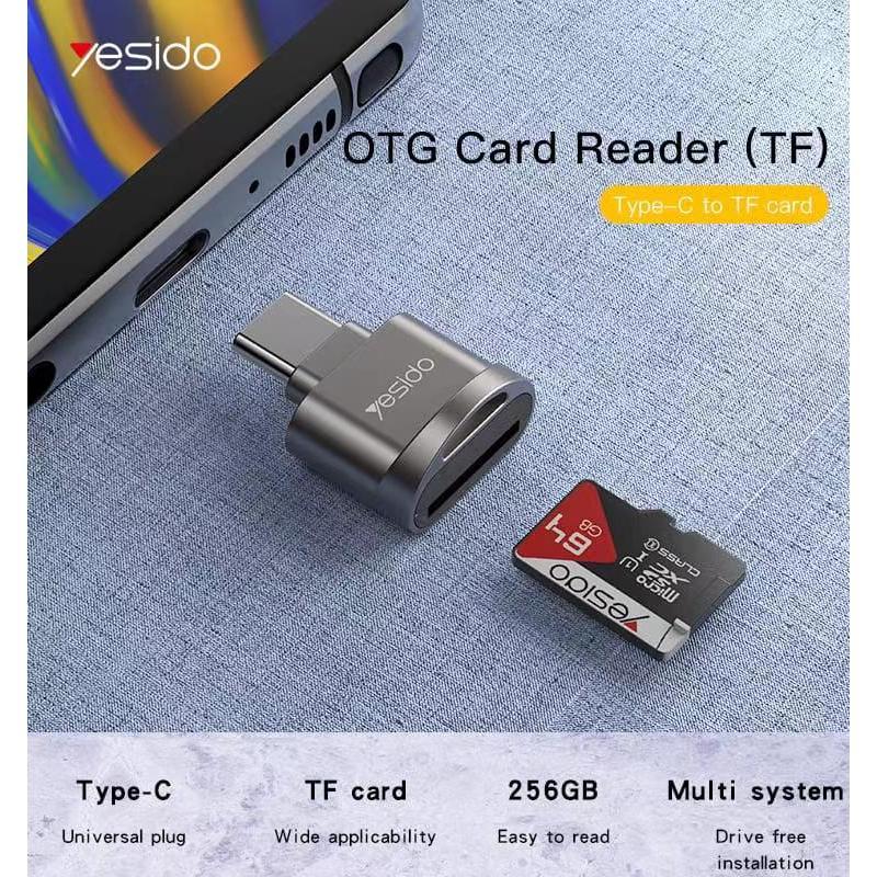 YESIDO GS19 Card Reader OTG Adapter Converter Zinc Alloy Type-C Interface For TF Card Reader ...