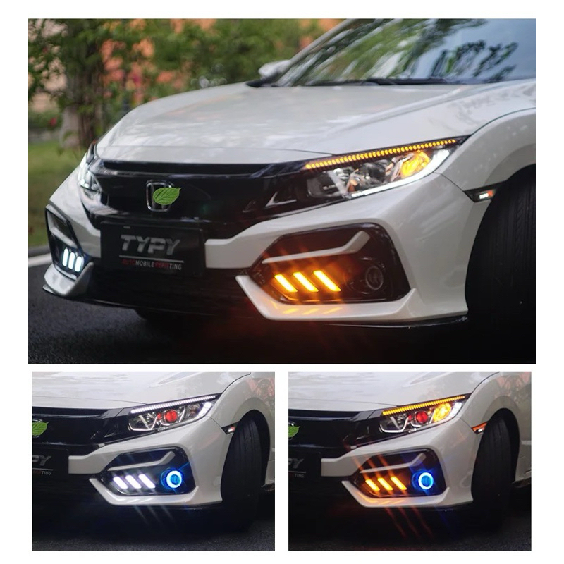 Honda Civic fc typeR type R SI front rear bumper reflector daylight day ...
