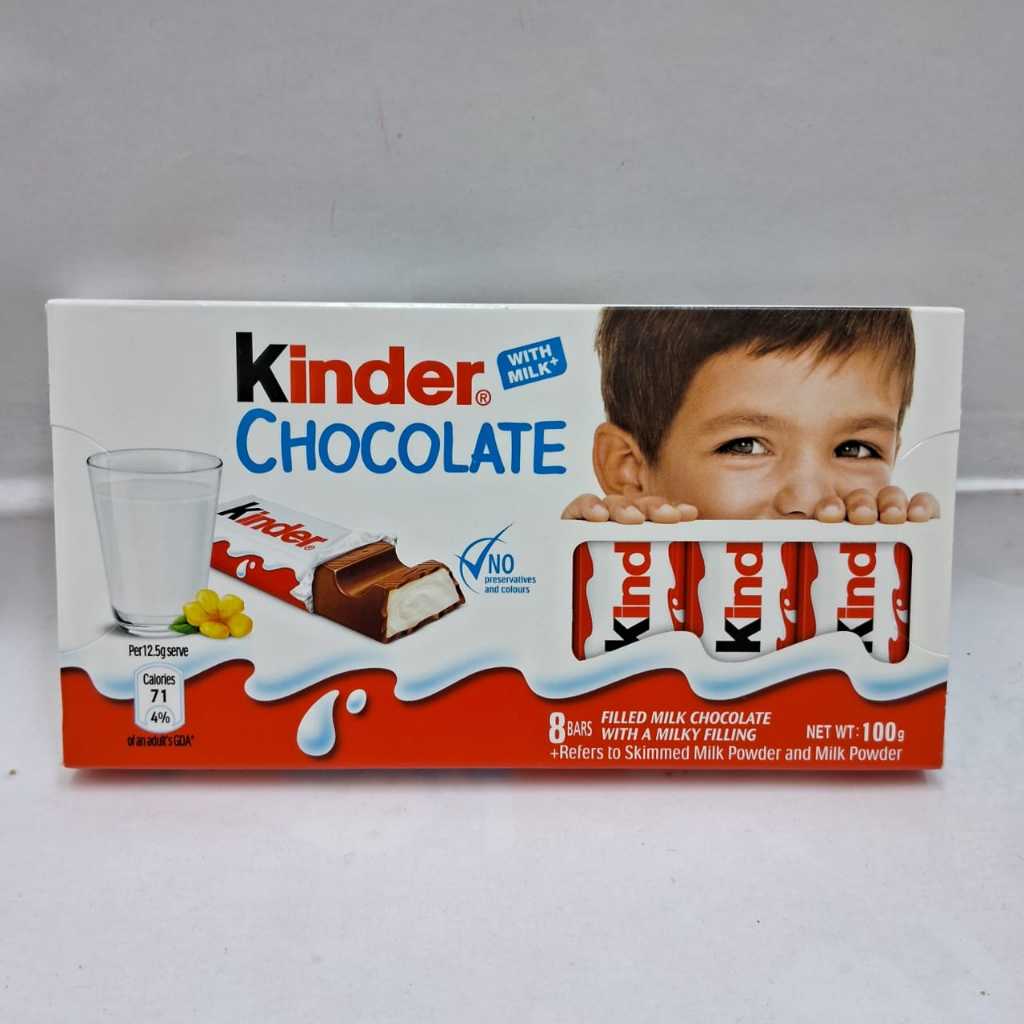 KINDER CHOCOLATE WITH MILK T8 100g | Shopee Malaysia
