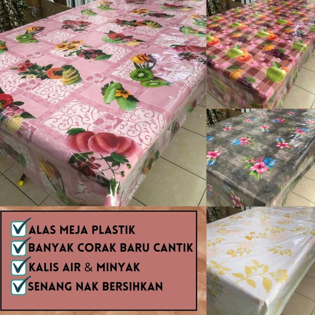 [2024 PLASTIK PT1] LAPIK MEJA PVC MURAH SESUAI UNTUK MEJA2 KOPI MEJA ...