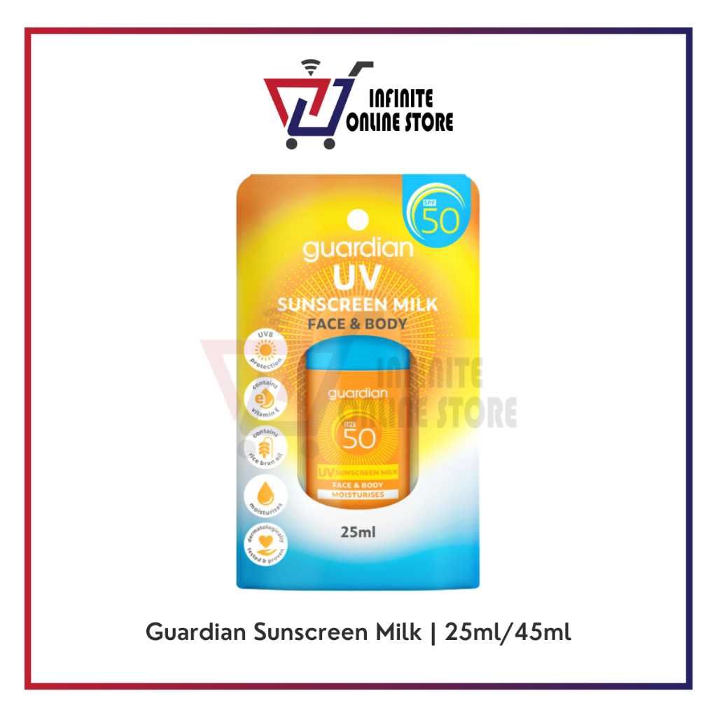 Guardian Face & Body Uv Sunscreen Milk SPF50 (25ml / 45ml) | Shopee Malaysia