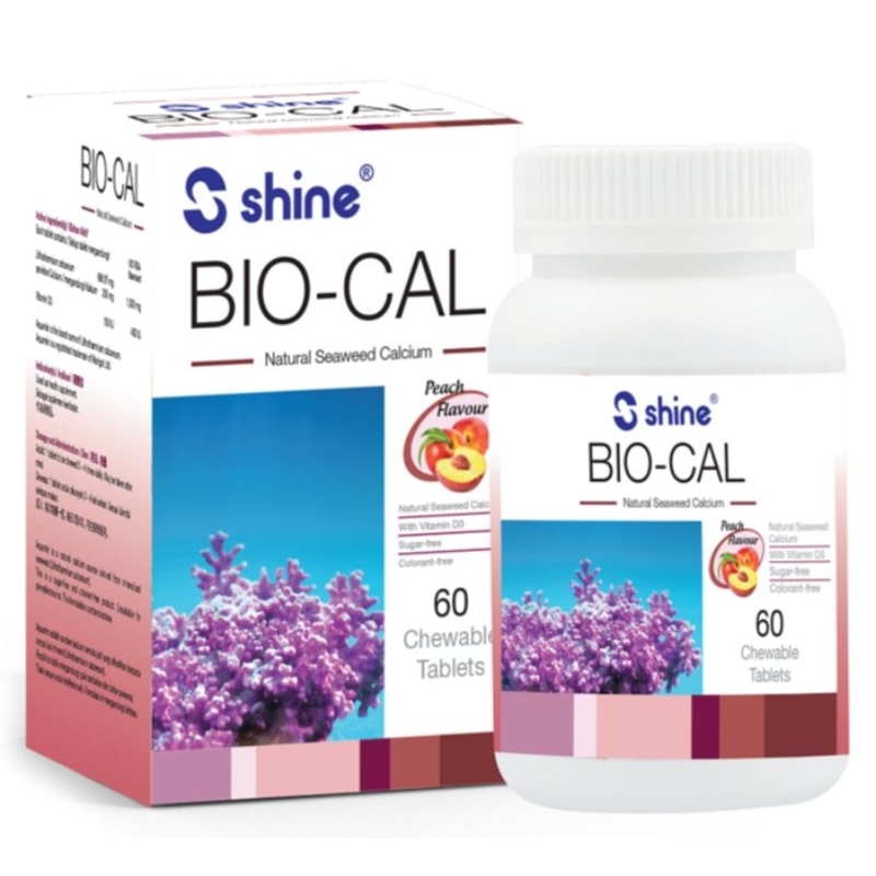 Shine BIO-CAL Natural Seaweed Calcium (60 Chewable Tablets) | Shopee ...