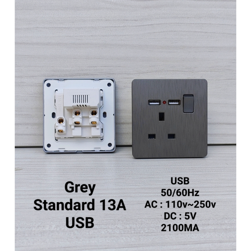 Malaysia Socket 13A Universal 15A Usb Type-C Water Heater Switch White ...
