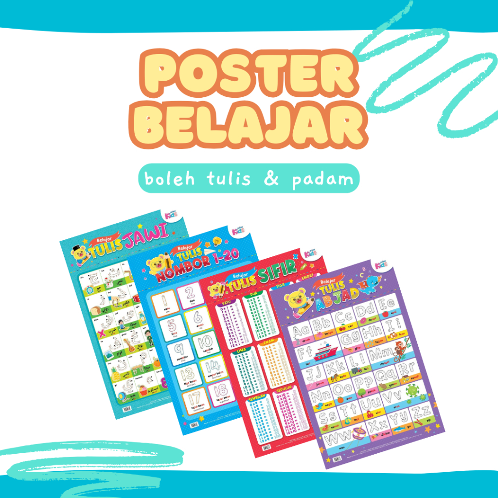 Poster Belajar Tulis Nombor | Sifir | Jawi | ABC [Prima Kids] | Shopee ...