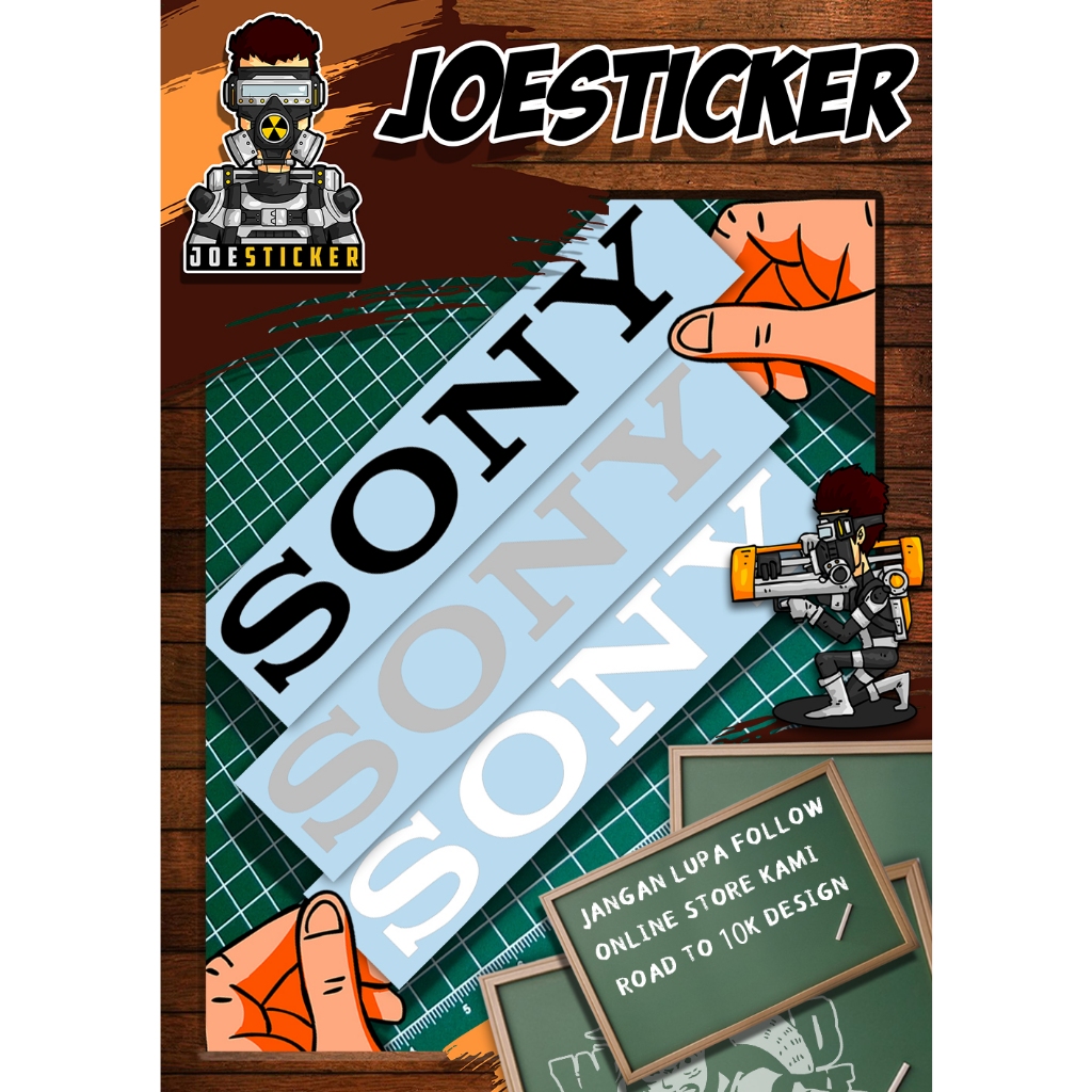 STICKER SONY. ADA TIGA PILIHAN WARNA DAN PELBAGAI PILIHAN SAIZ | Shopee ...