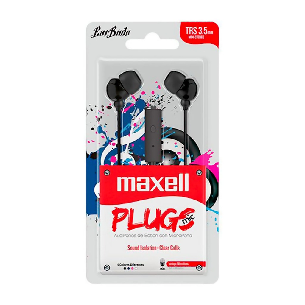 Maxell In-Ear Stereo Earphones Wired Earbuds With Microphone (1 unit ...