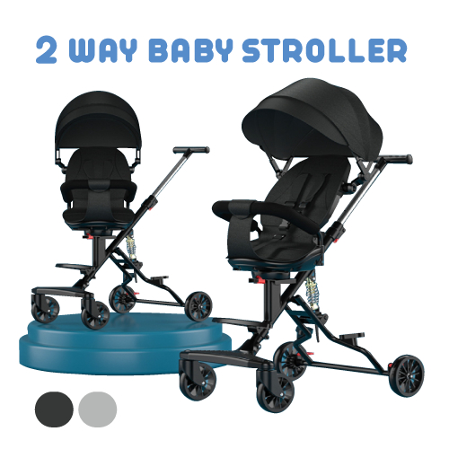 Jollygear Baby Stroller 360 Rotating Kids Stroller Two Way Foldable ...