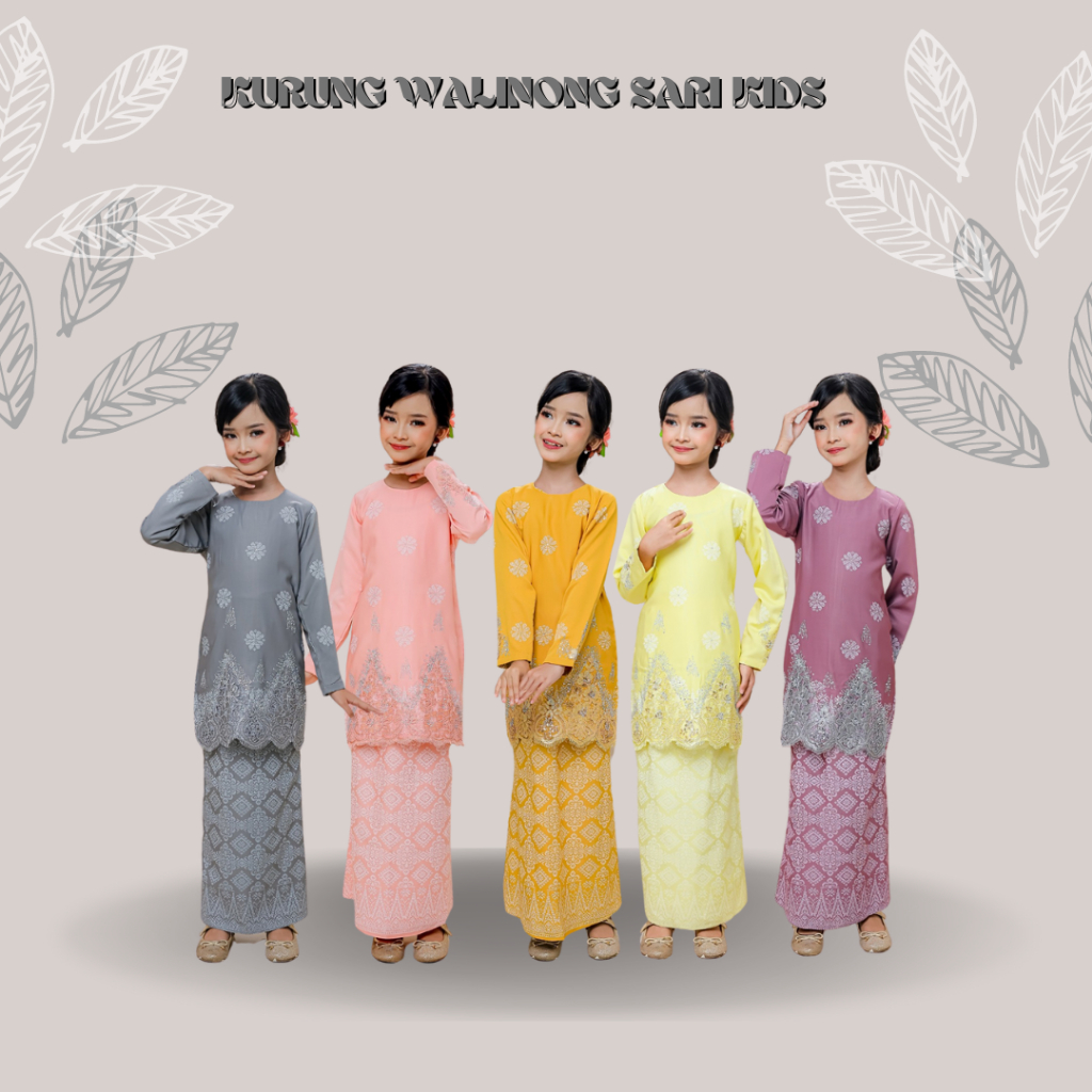 KURUNG MODEN WALINONG SARI KIDS IN 5 COLOUR BY MOFF COLLECTION | Shopee ...