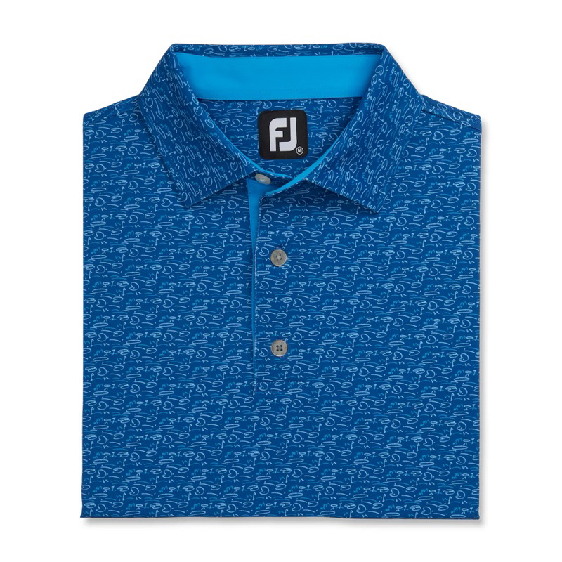 FOOTJOY PRODRY PERFORMANCE GOLF COURSE DOODLE STRETCH PIQUE SELF COLLAR ...