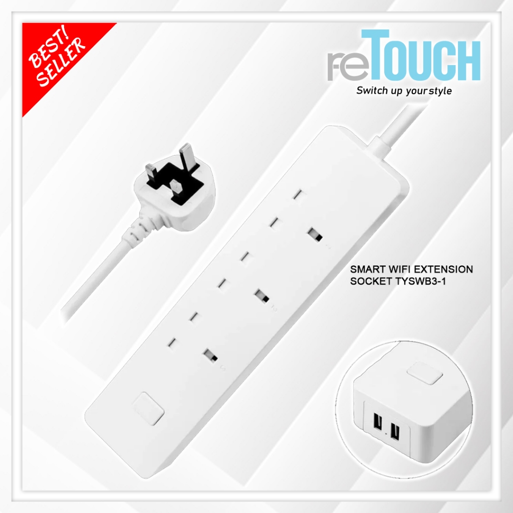 RETOUCH WIFI Extension Socket TYSWB3-1 [TUYA] Smart Powerstrip ( Socket ...