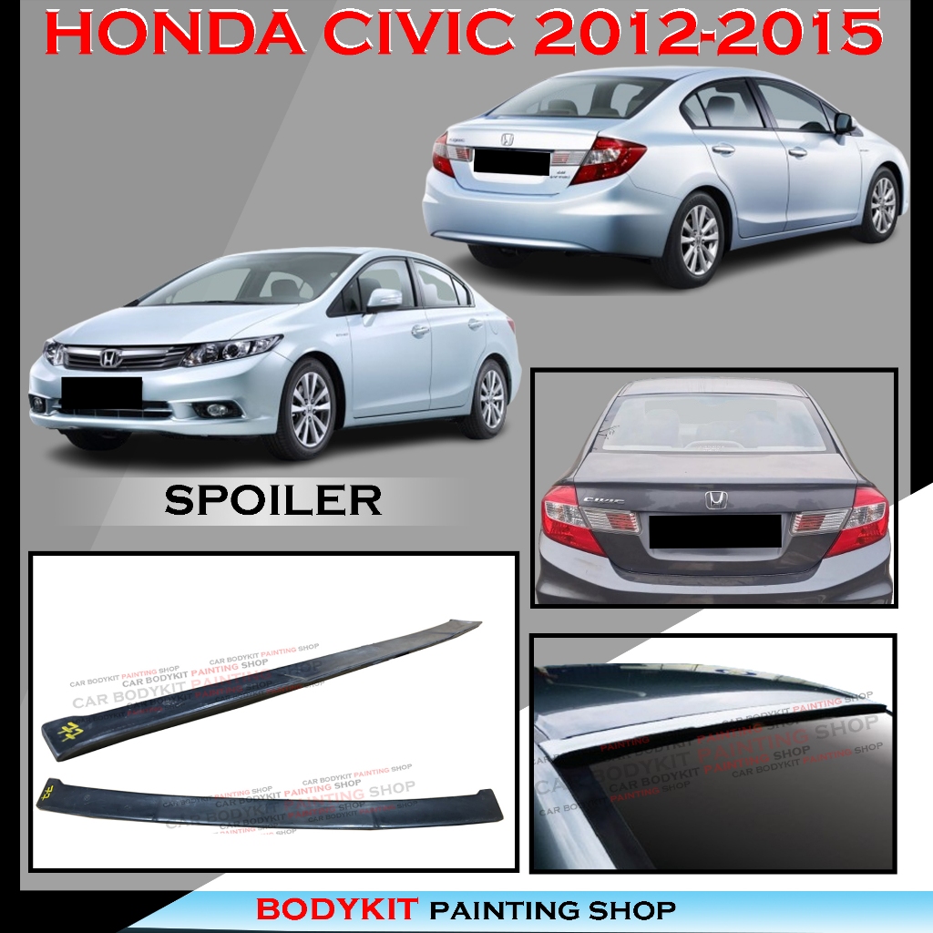 HONDA CIVIC FB 2012-2015 REAR ROOF SPOILER WING GLASS SPOILER-MATERIAL ...