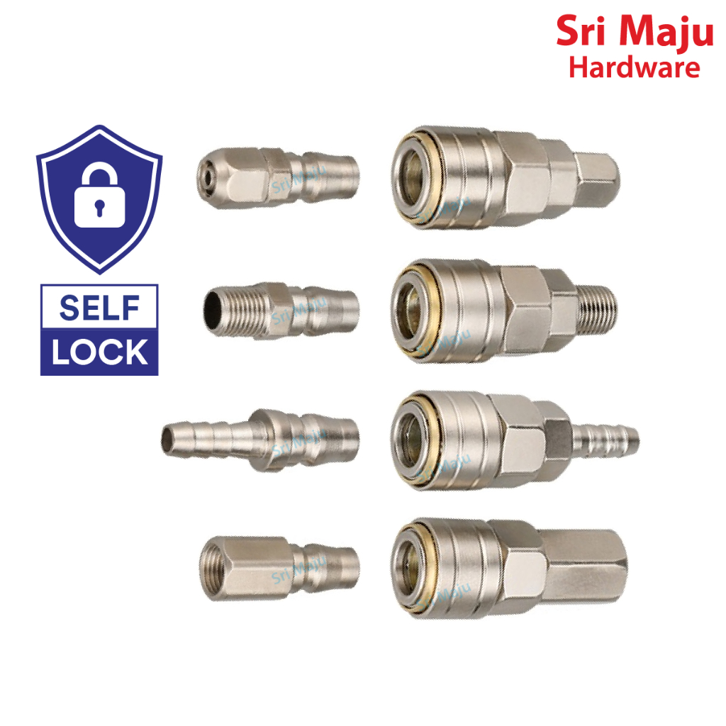 MAJU HD Quality Self Locking Pneumatic Air Coupler Fitting Hose ...