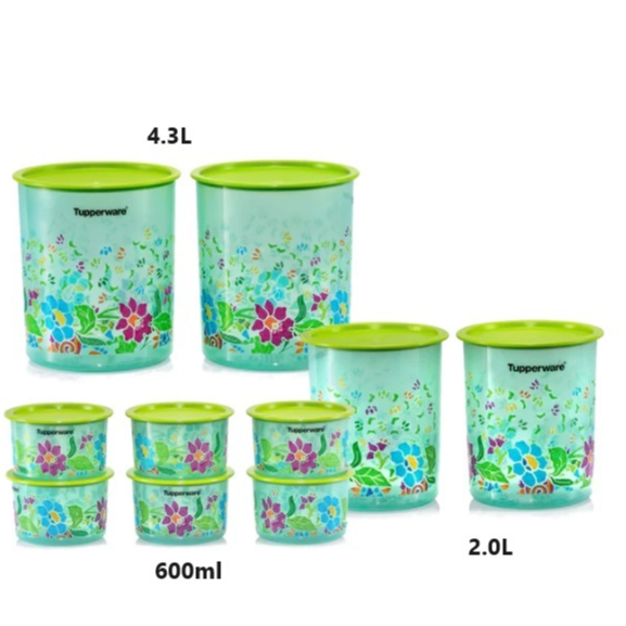 Tupperware Batik One Touch OT Topper Junior 600ml/Canister Small 2.0L/Canister Large 4.3L ...