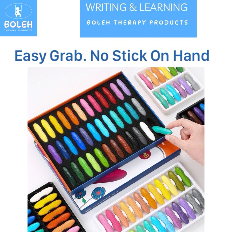 BOLEH Y PLUS Easy Grab Peanut Crayon For Kids, Easy Grab Fine Motor ...