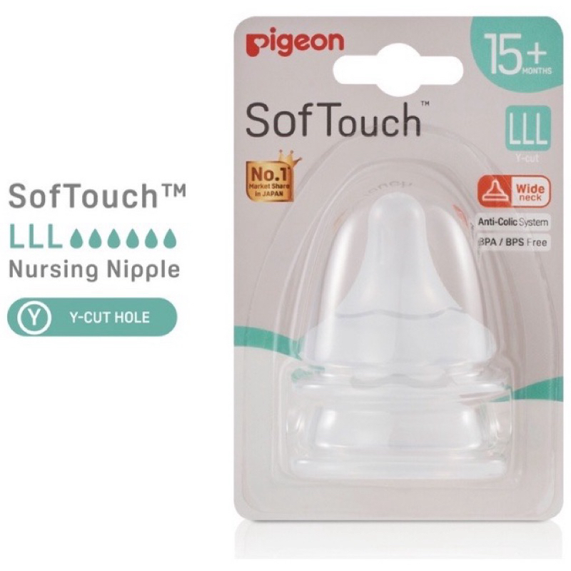 Original Pigeon Softouch Peristaltic Plus Latch-On Line Wide-Neck Nipple Teat Teats - SS/S/M/L ...