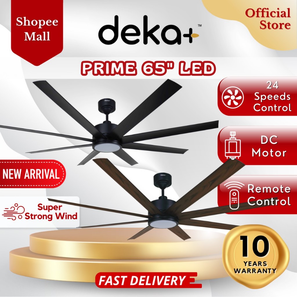 DEKA+ PRIME 65'' 8 Blades 24 Speeds with Remote Control DC Motor 18W ...