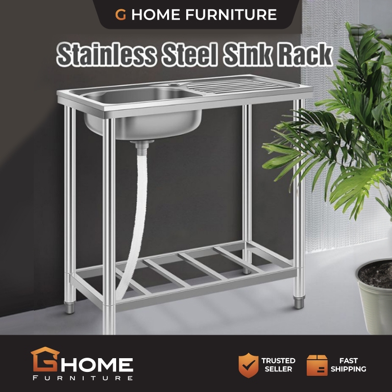 🔥READY STOCK🔥G HOME Kitchen Sink Sinki Dapur Stainless Steel with Sink ...