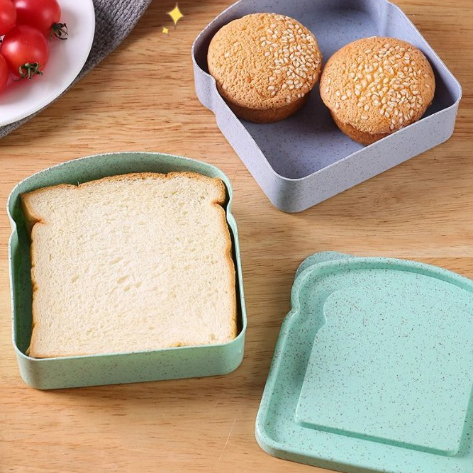 Toast Shaped Portable Lunch Box With Lid Toast Bread Sandwich Box ...