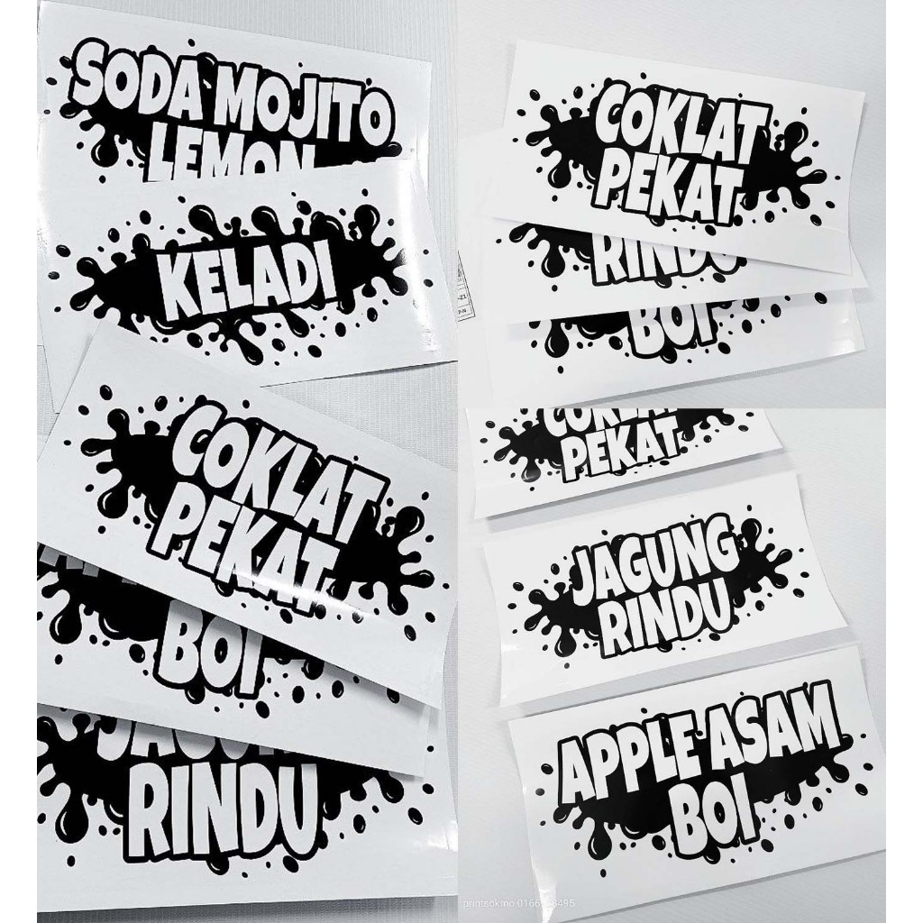 Sticker Air Balang Transparent Gam Kuat, Kalis Air & Tahan Lasak Design ...