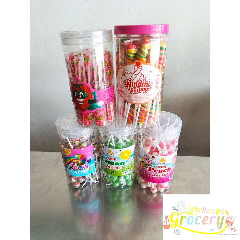 Mini Lollipop 100pcs/ Strawberry Lollipop 100pcs/ Winding Lollipop ...