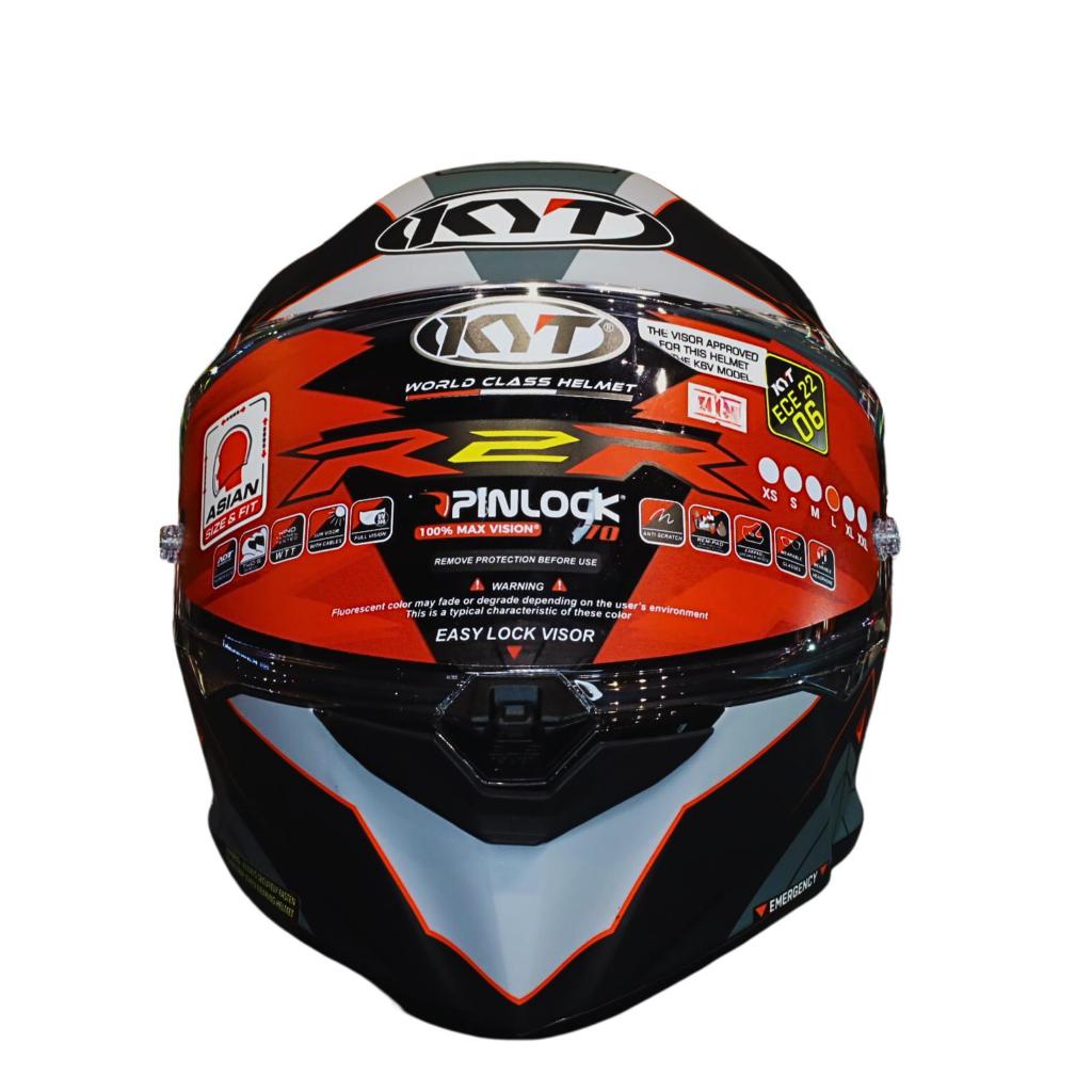 KYT HELMET R2R PRO LED MATTE BLACK GREY | Shopee Malaysia