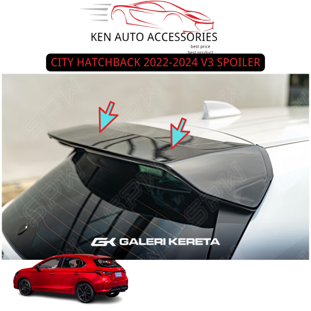 CITY HATCHBACK 2020-2024 V3 SPOILER, REAR RS SPOILER V3 CARBON FIBER ...