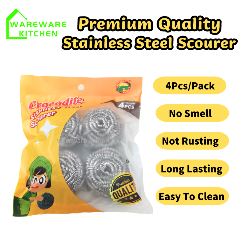4Pcs Stainless Steel Scourer Metallic Spiral Ball Dishwasher Scourer ...