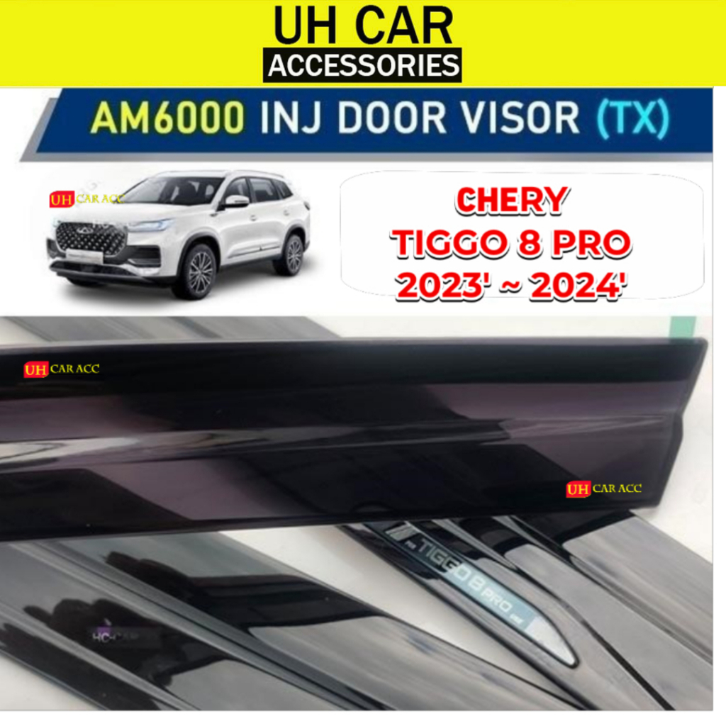 Chery Tiggo 8 PRO Car Window Door Visor 6PCS - 3INCH Stainless Steel ...