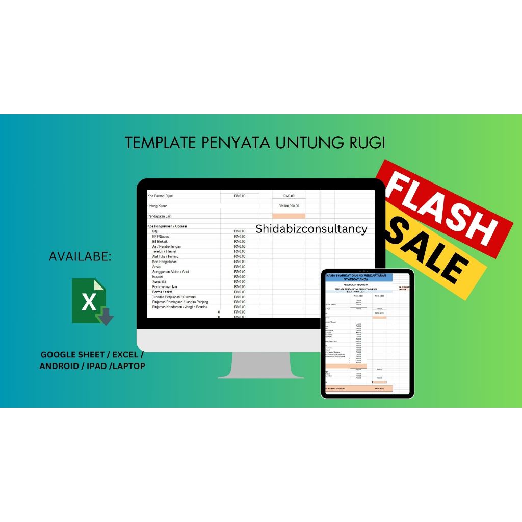 TEMPLATE EXCEL PENYATA UNTUNG RUGI | Shopee Malaysia