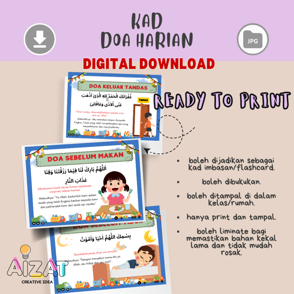 PDF [softcopy] Doa Harian Belajar Doa Tidur Untuk Kanak-kanak Flashcard ...