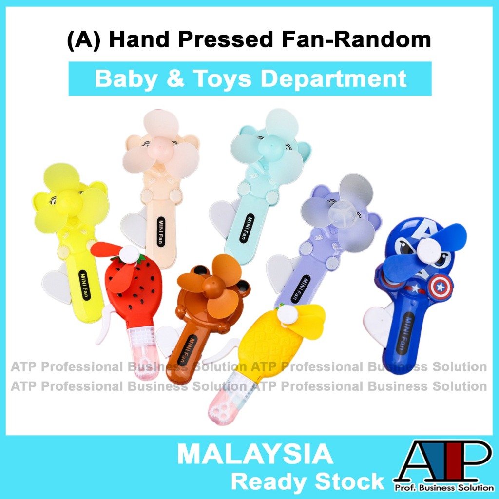 Toy🪅 Hand Pressed FanHandheld Fan Small Portable Hand Press Fan Kipas ...