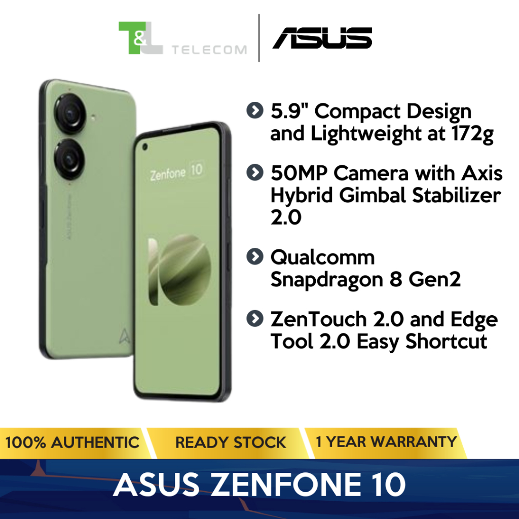 ASUS Zenfone 10 8GB+256GB 5G | 5.9" Compact and Lightweight | 50MP with ...