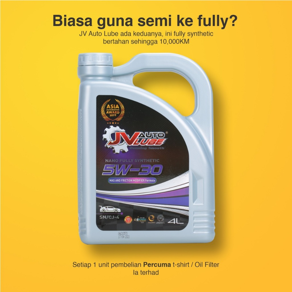 Jv Auto Lube Fully Engine Oil 5W-30 | Shopee Malaysia