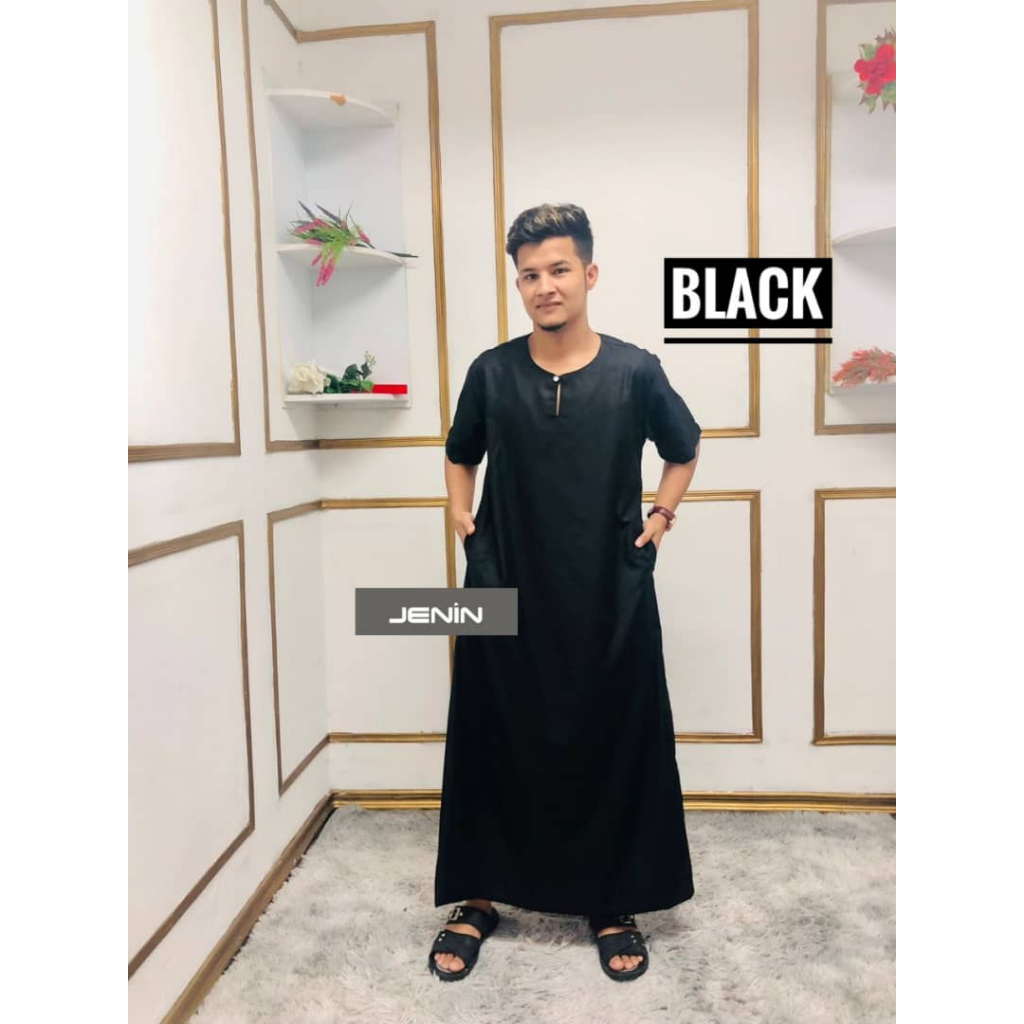 Jubah Lelaki Teluk Belanga Lengan Pendek Jubah Men Muslimin Haji Umrah ...