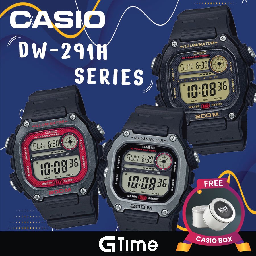 [ORIGINAL + 1YR WARRANTY] CASIO Man Digital Black Resin Band Watch DW ...