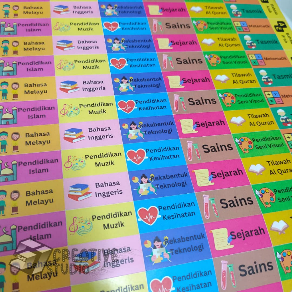 10pcs Sticker Subjek Buku Fail Sticker Matapelajaran Sekolah | Shopee ...
