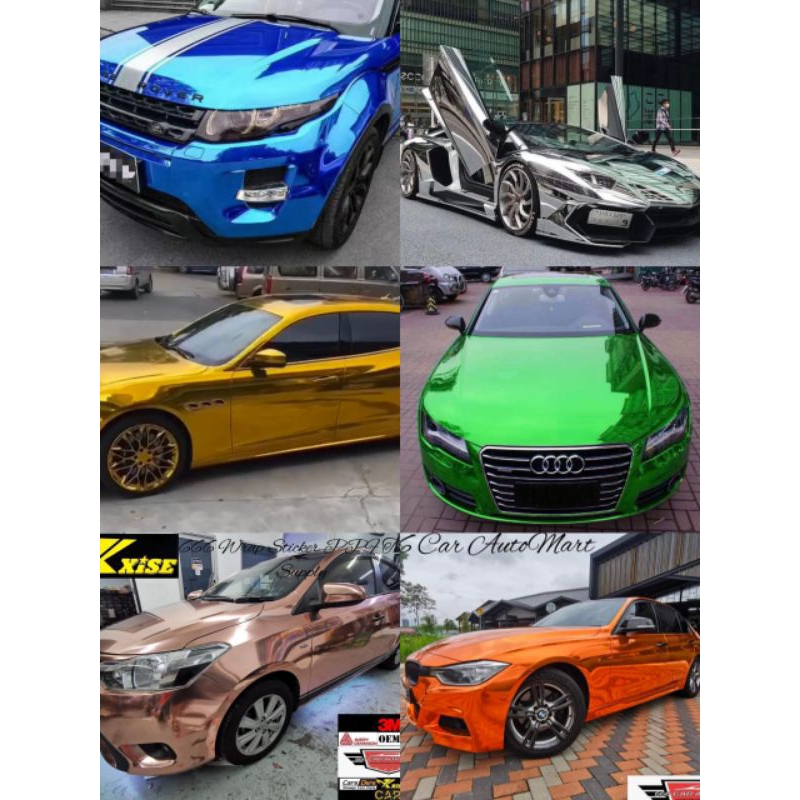 Chrome wrap mirror chrome Car Wrap Vinyl Film 1 Roll premium sticker 1 ...