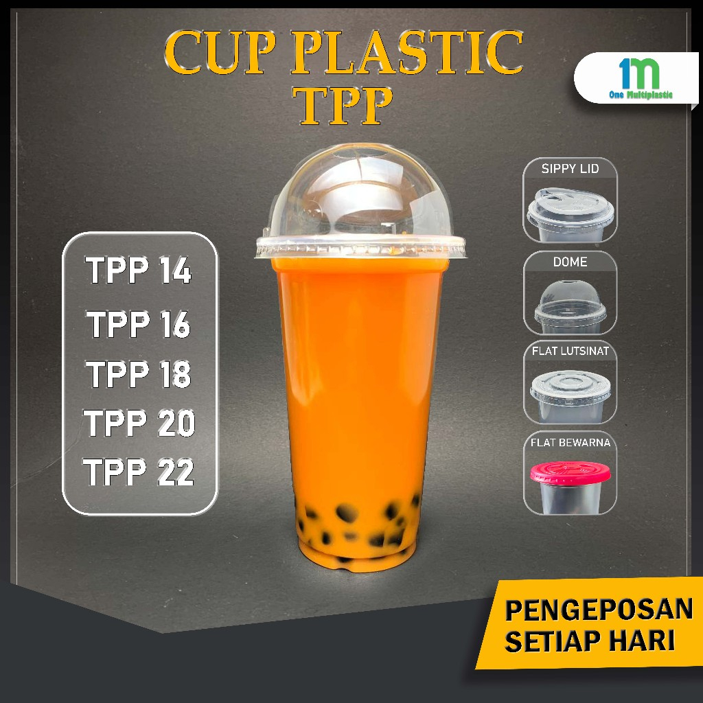 50 PCS 14oz 16oz 18oz 20oz 22oz Cup Plastic TPP Thailand Gelas Plastik ...