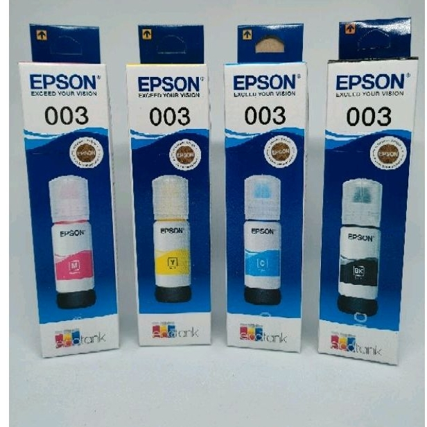 ORIGINAL EPSON 003 REFIL INK BLACK C,M,Y FOR PRINTER L3110 L3150 L5190 ...