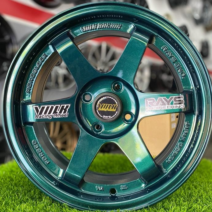 Volk Rays TE37 SL 15 Inch 7JJ ET33 4H100 Matt Green | Shopee Malaysia